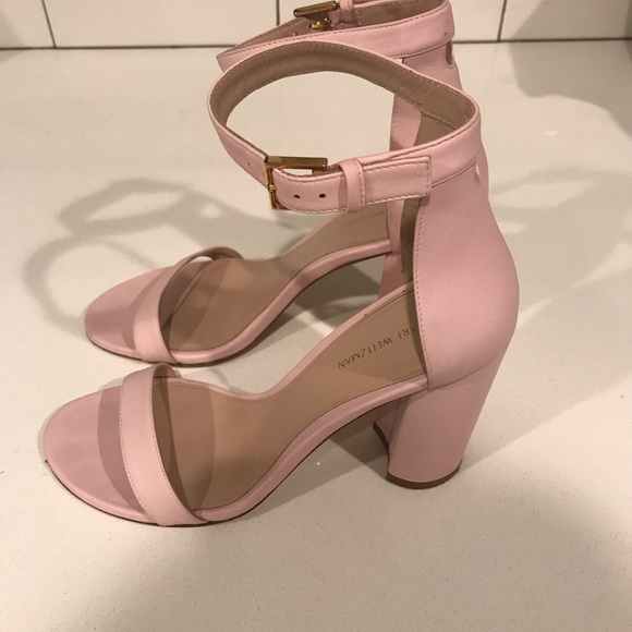 Stuart Weitzman | Shoes | Stuart Weitzman Dusty Pink Block Heel Sandals ...